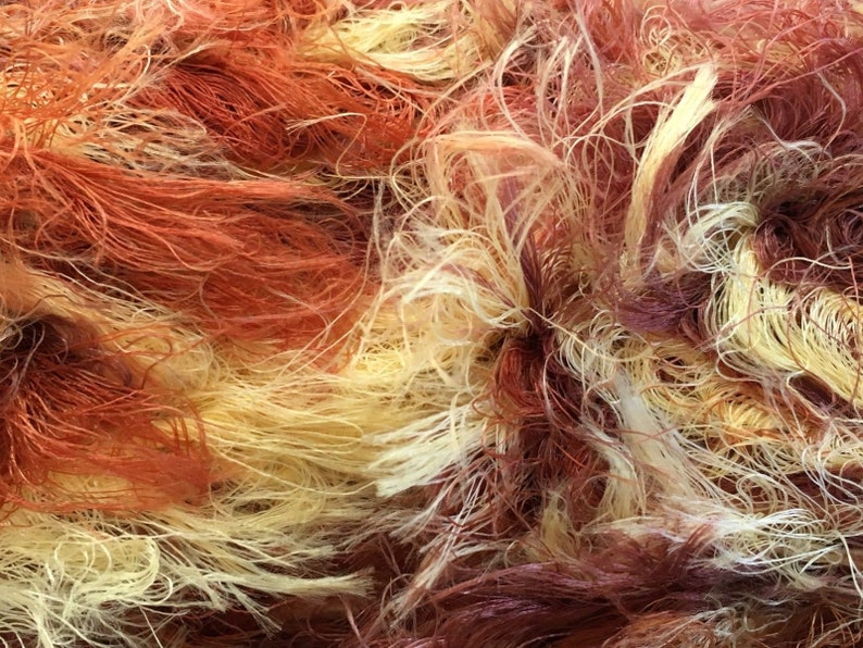 Copper Russet Yellow Long Eyelash Yarn Dark Horse Yarns Soft | Etsy