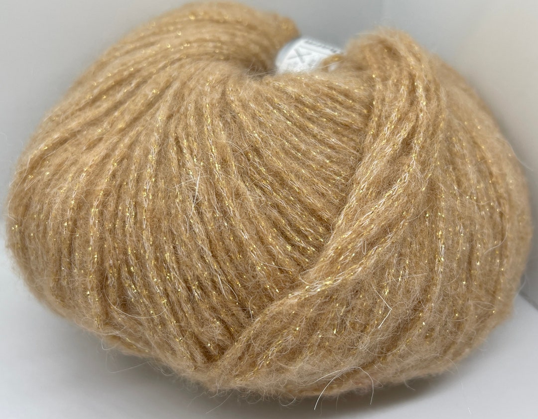 Camel Gold Charm 80725 Ice Yarns DK Weight Metallic Sparkle, Mohair ...