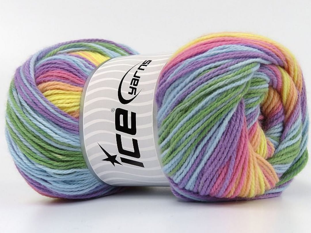 Magic Light #80845 Pastel Rainbow Ice Yarns Pink Blue Lilac Yellow ...