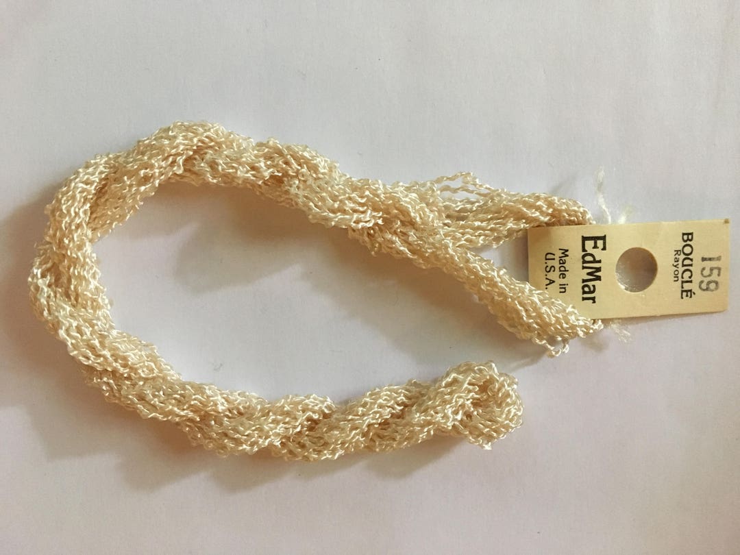 Edmar Boucle #159 Ivory / Vanilla Textured Rayon Thread 10.5 Yard Skein ...