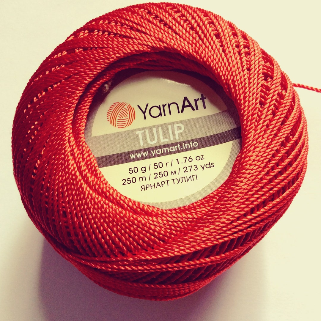 True Red Yarn Art Tulip Size 10 Microfiber Thread 17314 50 Gr 273 Yds ...