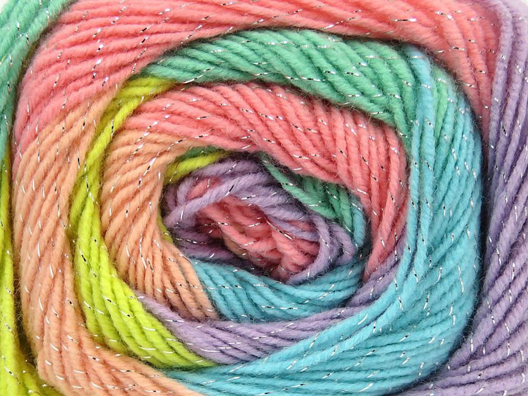 Magic Glitz 80419 Ice Yarns Pastel Shades With Silver Metallic Self ...