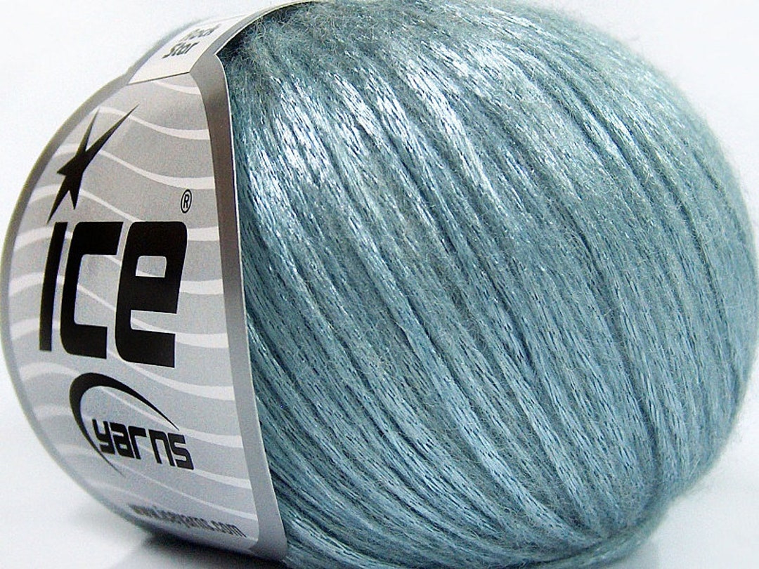 Rock Star #65508 Light Blue Metallic Sheen, Soft Nylon, Fuzzy Merino ...