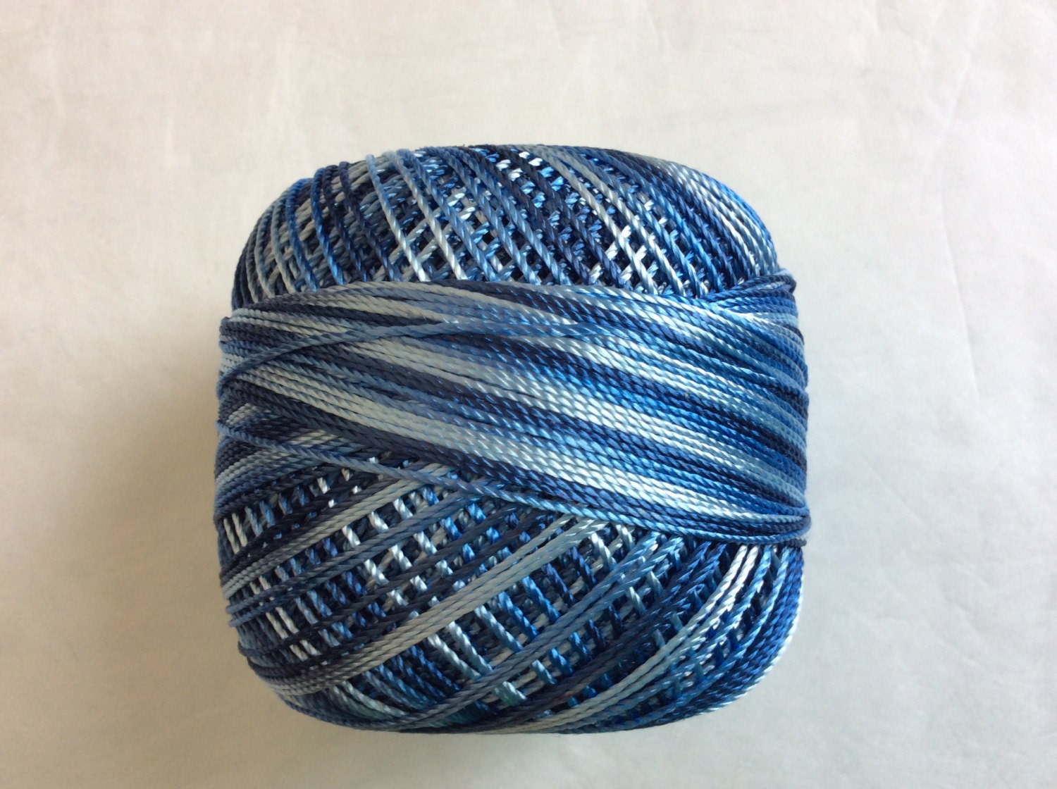 Variegated Blue Shades - Yarnart Tulip Size 10 Microfiber Thread 17329 ...