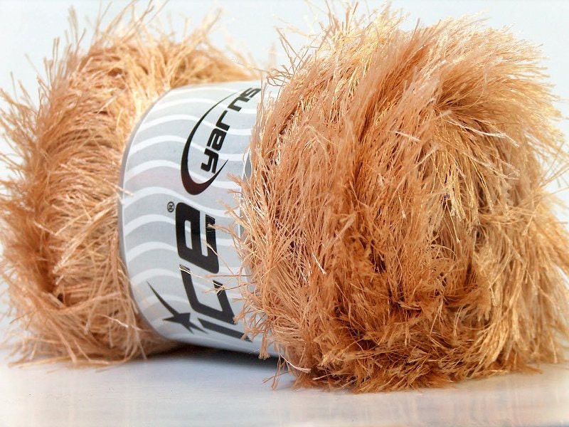 LG 100 Gram Beige Eyelash Yarn Ice Fun Fur 164 Yards 22704 - Etsy