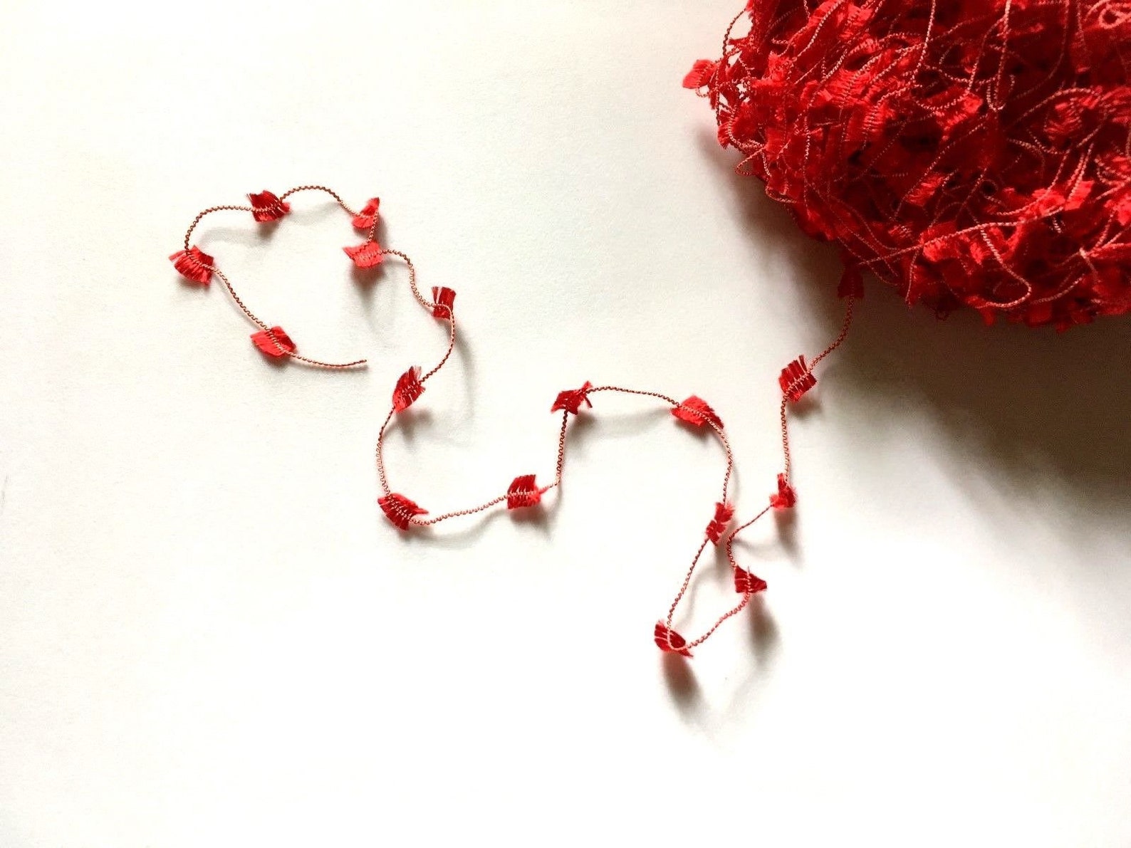 Red Butterfly Yarn - Dark Horse Nubs #132 True Red Flag Ribbon Poly ...