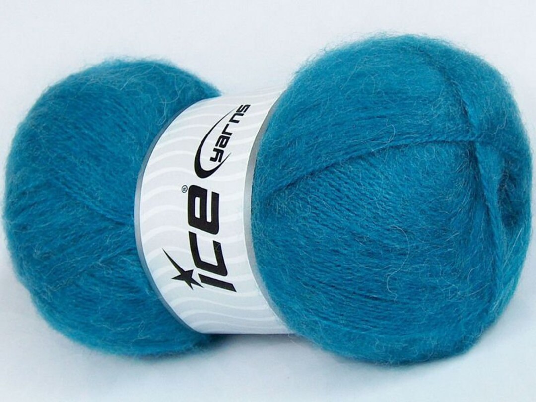 Turquoise Blue Mohair Pastel Yarn 73642 Ice Yarns Premium Acrylic, Wool ...