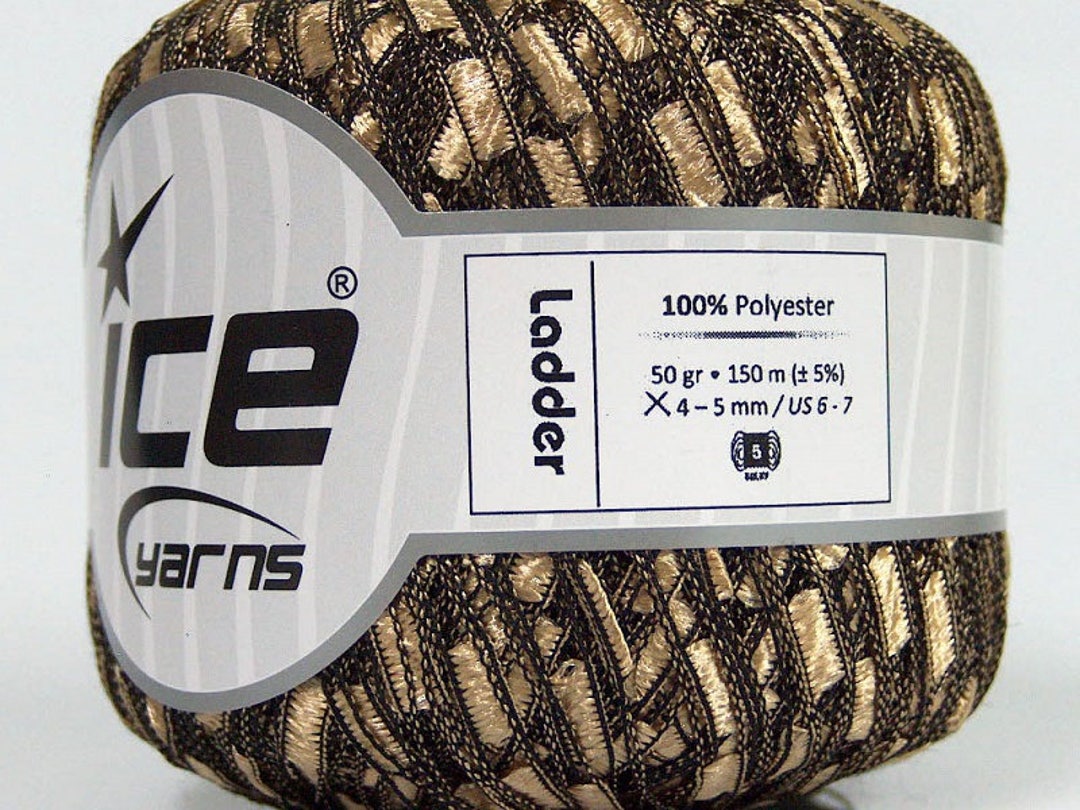 Tan Ladder Yarn - 47986 Ice Light Brown Edged in Black Ladder Trellis ...