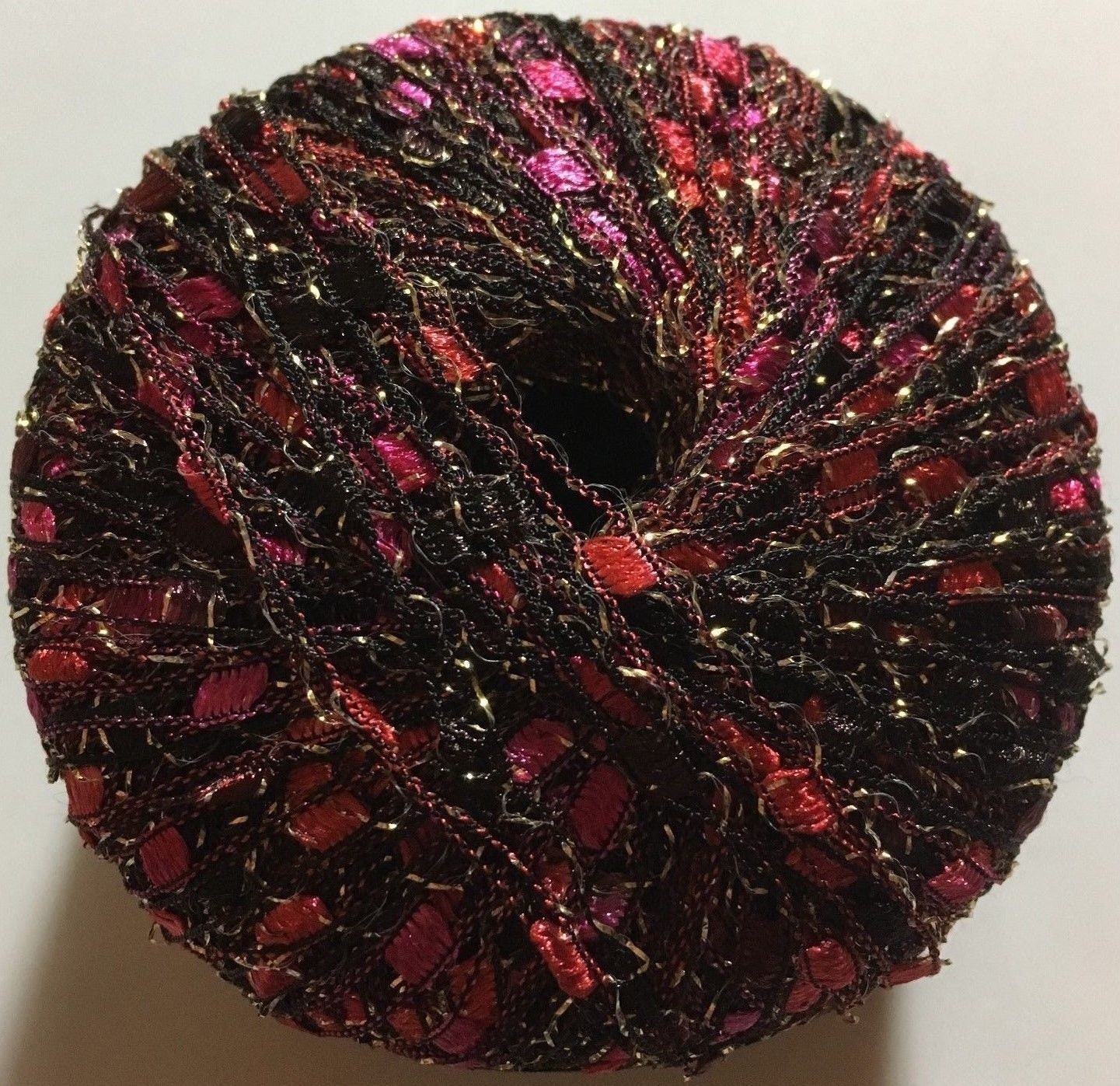 Valentine Glitz Ladder Ribbon Yarn Dark Horse Beautiful A105 | Etsy