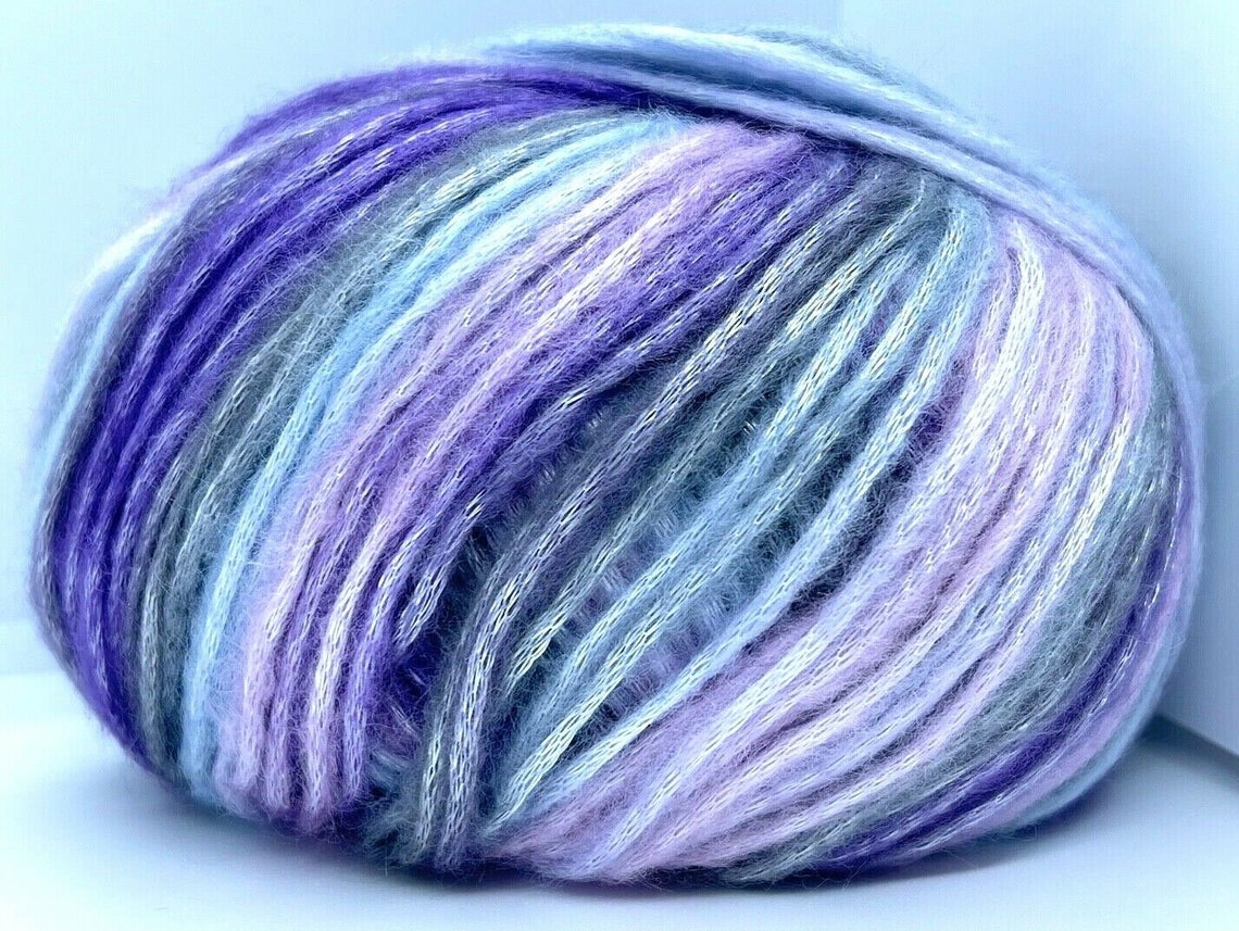Pink Purple Blue Grey Picasso Fairytale - Ice Yarns 69784 Self-striping ...