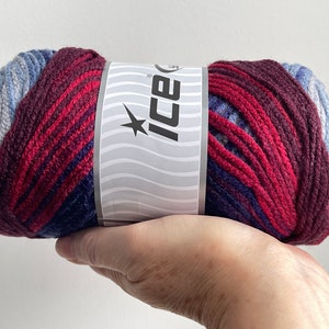Ambiance Yarn #77427 Ice Yarns Red, White, Blue, Grey, Maroon Self ...