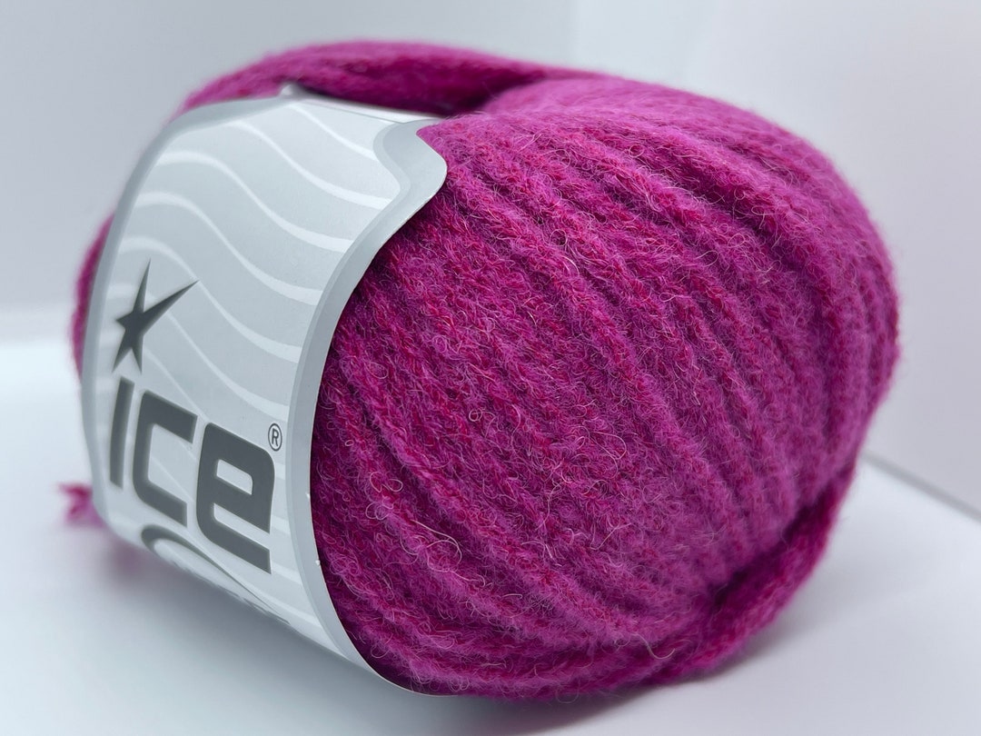 Magenta Baby Alpaca Merino Yarn 69752 Ice Yarns Worsted 50 Grams (1.76 ...