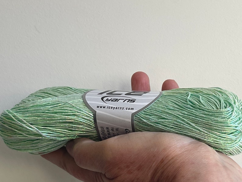 Iridescent Mint Green Metallic Hand Painted Cotton Yarn Ice - Etsy