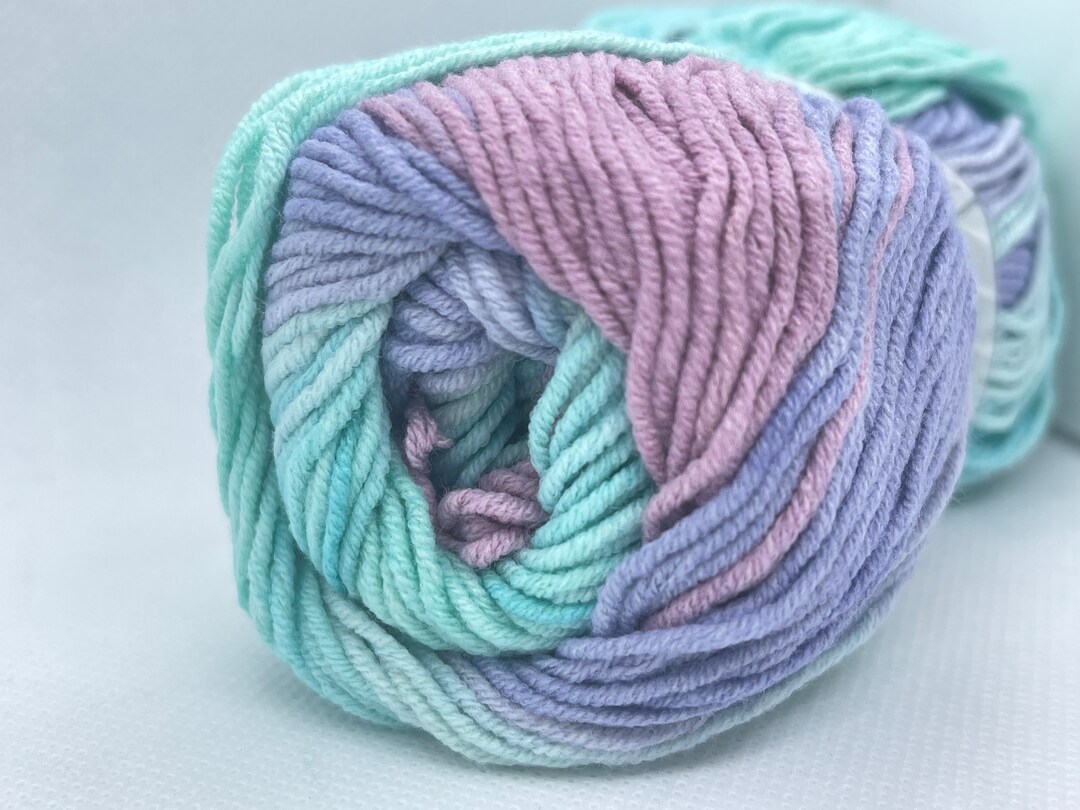 Mint Lilac Rose Lorena Print Yarn 51450 Ice Yarns Cotton Acrylic Blend ...