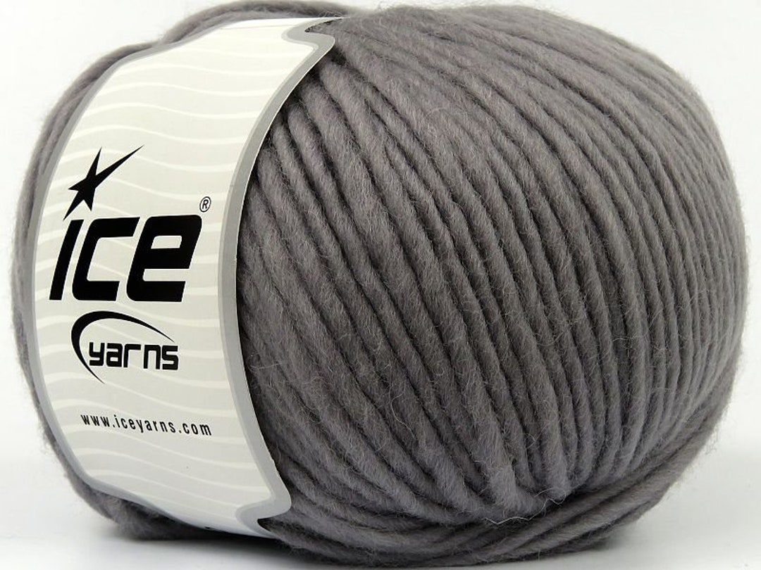 Grey Pure Wool Bulky 78070 Ice Yarns 100% Wool Bulky Weight Yarn 100 ...