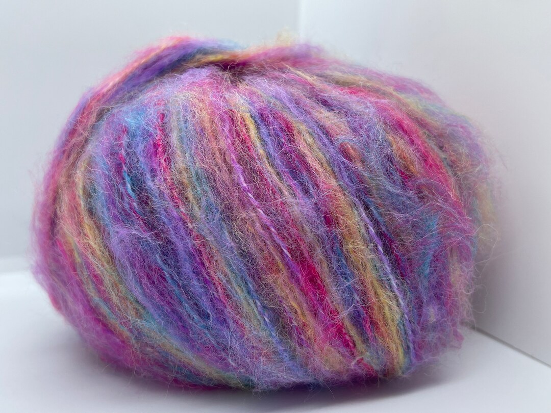 Myrtle Rainbow 80195 Ice Yarns Fuzzy Acrylic, Polyester, DK Weight Wool ...
