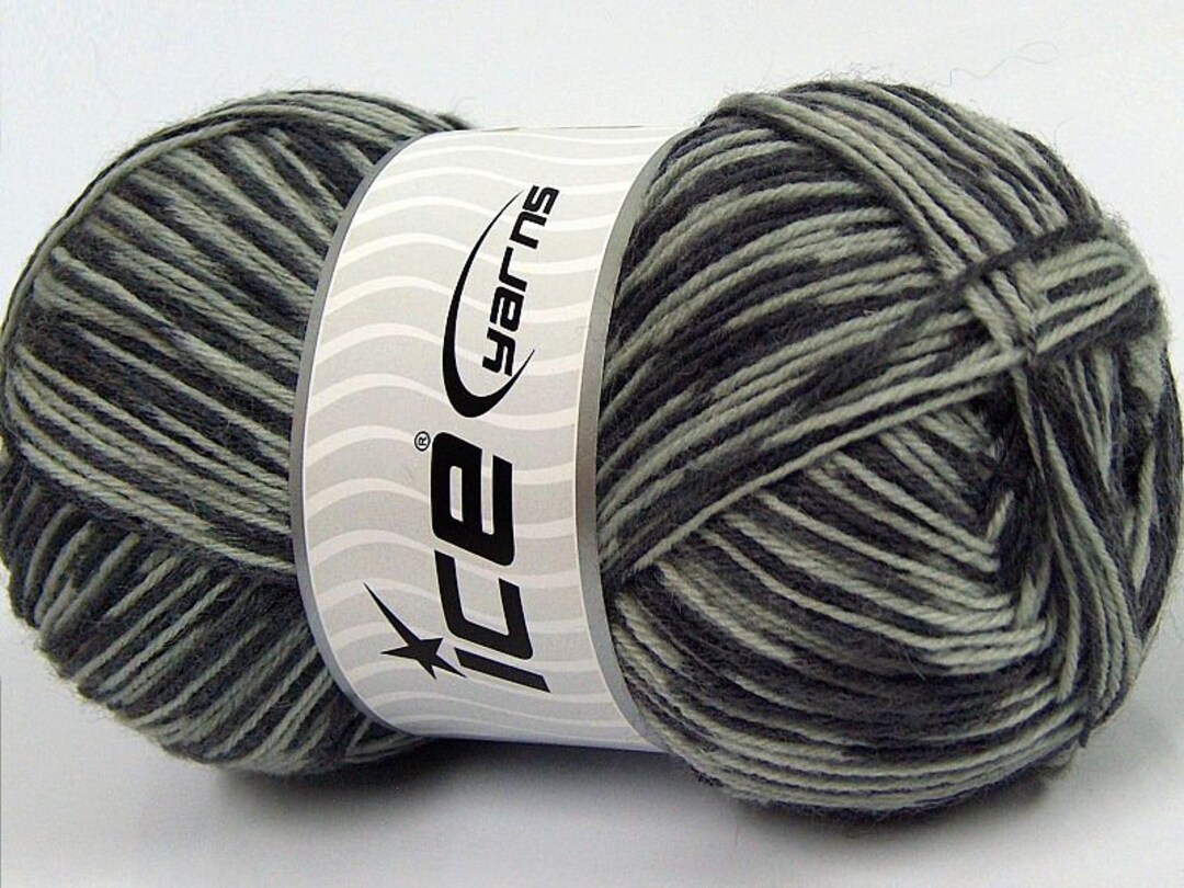 100 Gram Magic Sock Yarn #68425 Charcoal Grey Superwash Wool and Nylon ...