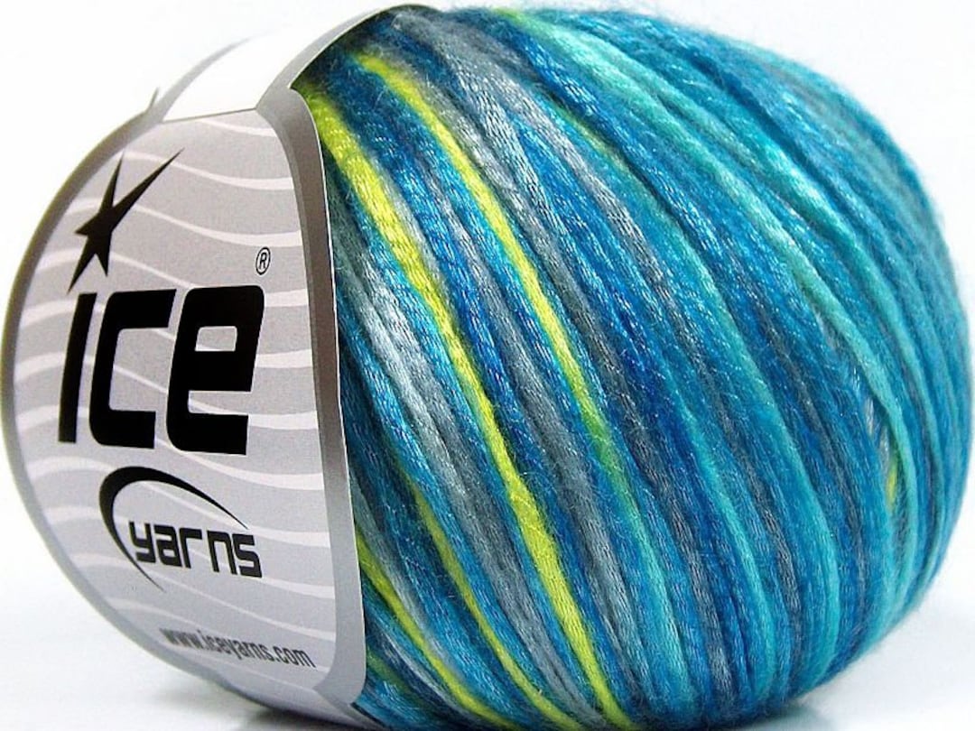 Rockabilly Color #66220 Turquoise Blue Silver Grey Green Ice Yarns ...