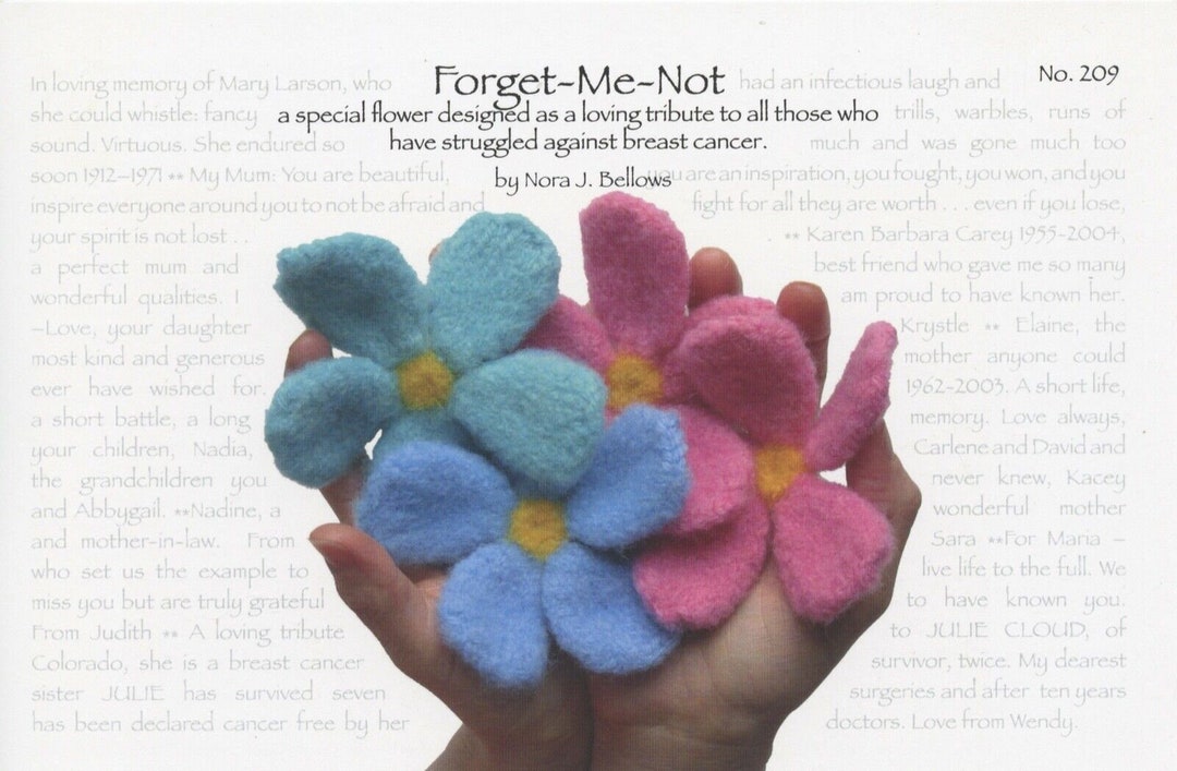 Noni Knitting Pattern 209 Forget-me-not - Knitted Felted Flowers ...