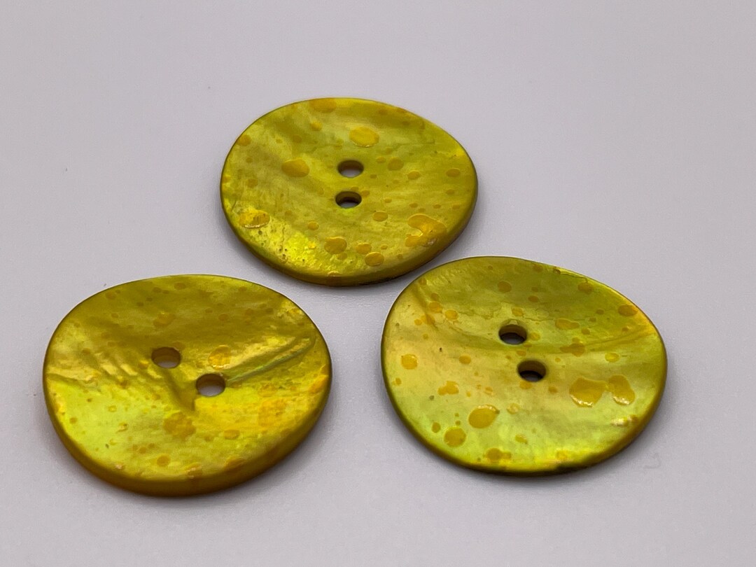 LOT of 3 Yellow MOP Raindrops Buttons 23mm 2 Hole Buttons - Raindrop ...