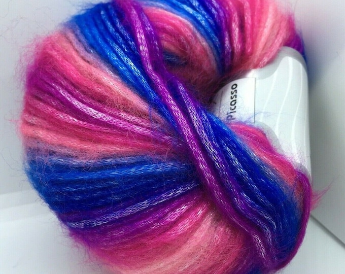 Sea Foam Picasso Ice Yarns 68984 Pale Aqua Blues White Self-striping ...