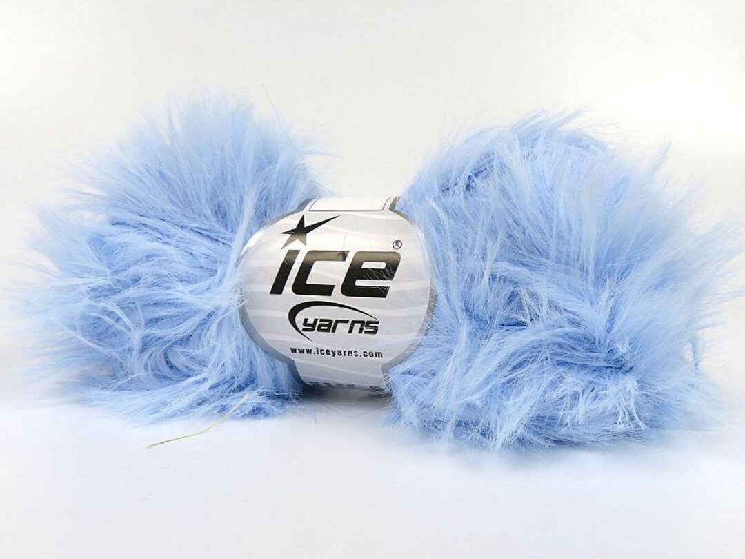 Baby Blue Faux Feather 82045 Ice Yarns Long Eyelash Yarn 50gr 109yds ...