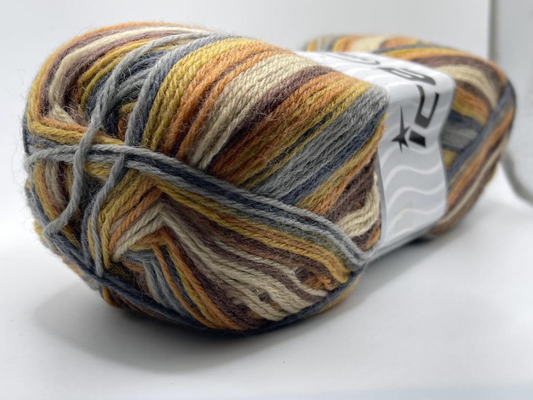 Ochre Grey Beige Brown + Sock Varicolor Yarn 81930 Ice Yarns Superwash ...