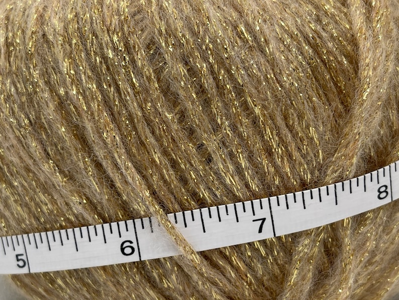 Gold Beige Night Star 67963 Ice Yarns DK Weight Metallic Chainette Wool ...