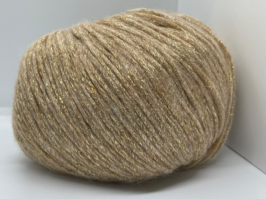 Gold Beige Night Star 67963 Ice Yarns DK Weight Metallic Chainette Wool ...