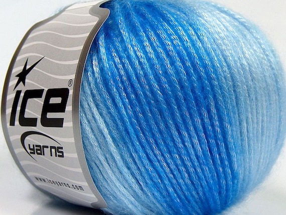 Sailing Picasso Ice Yarns 68985 Blue White Self-striping Fuzzy - Etsy