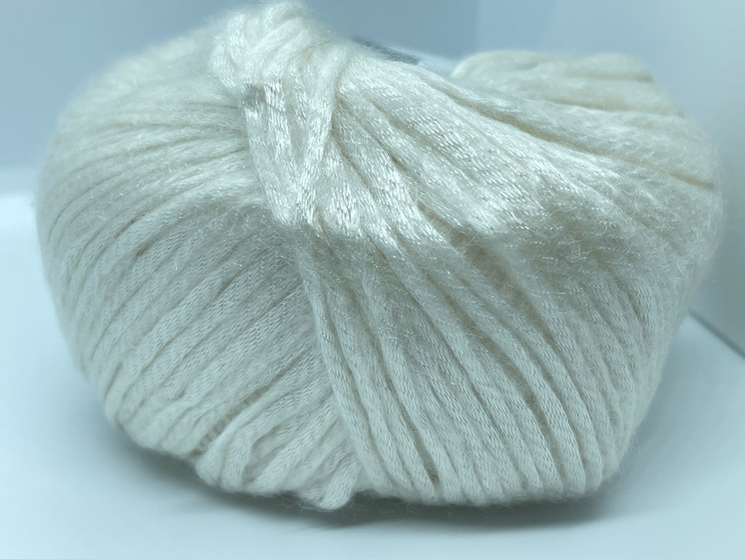 Ecru Rockabilly Yarn 66188 Ice Yarns Fuzzy Soft Shiny - 50 Grams, 136 ...