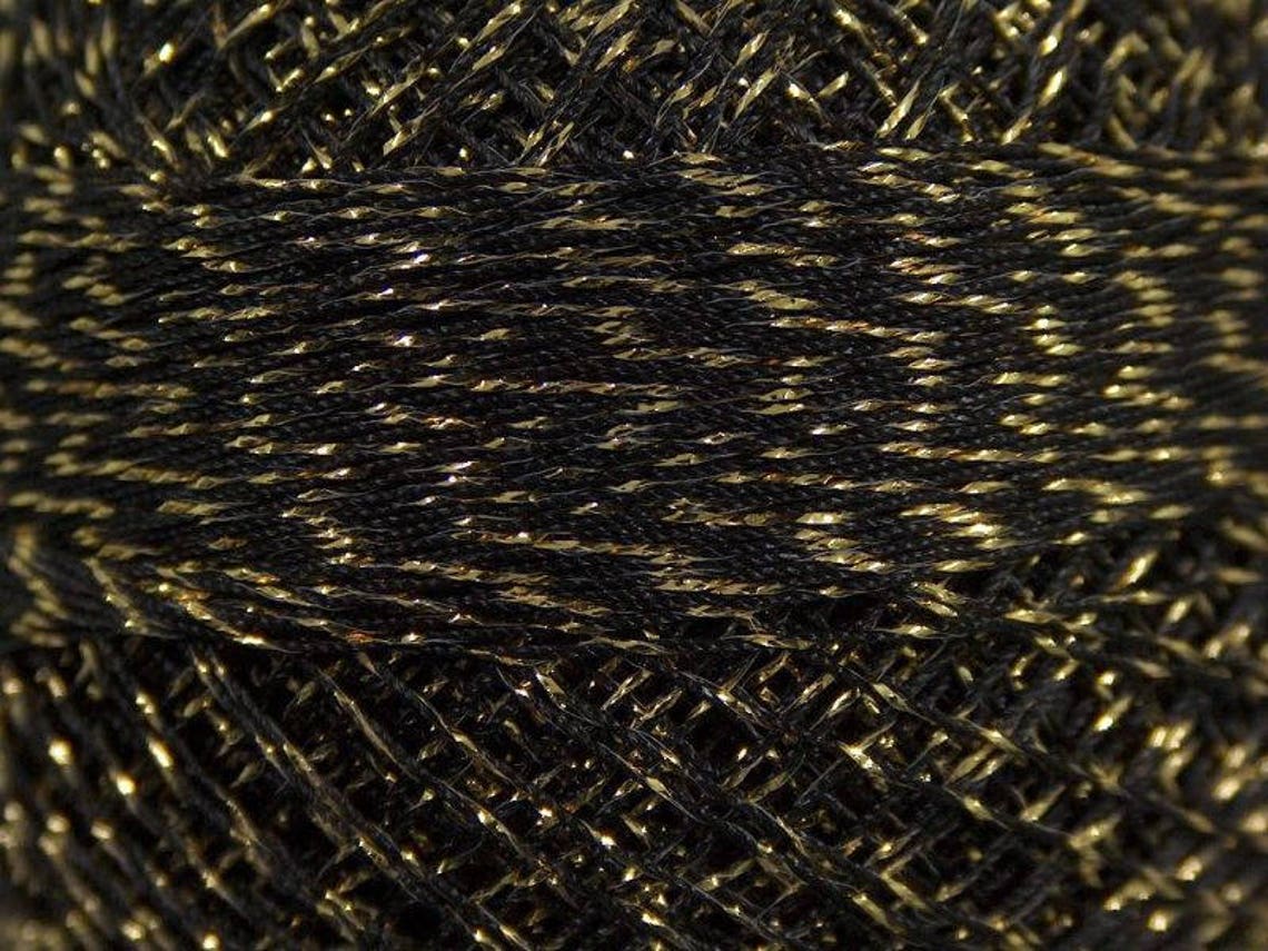Black Gold Metallic Braid Thread #17354 Cross Stitch 20 Gram 207 Yards ...