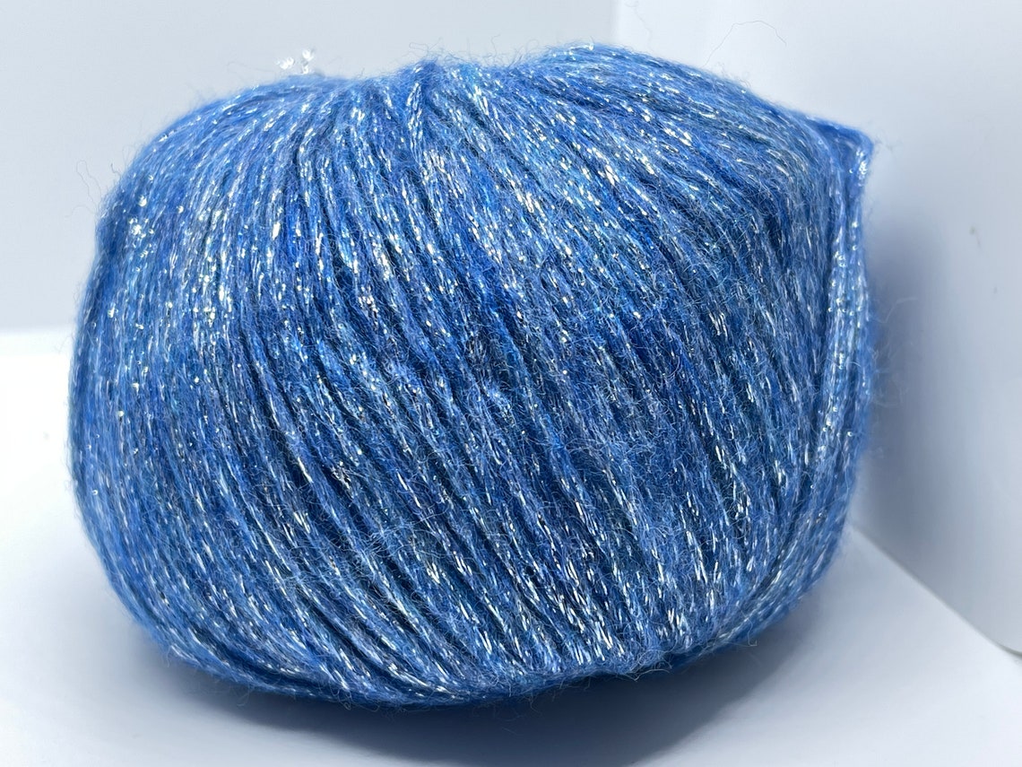 Blue Silver Night Star 67954 Ice Yarns DK Weight Metallic Chainette ...