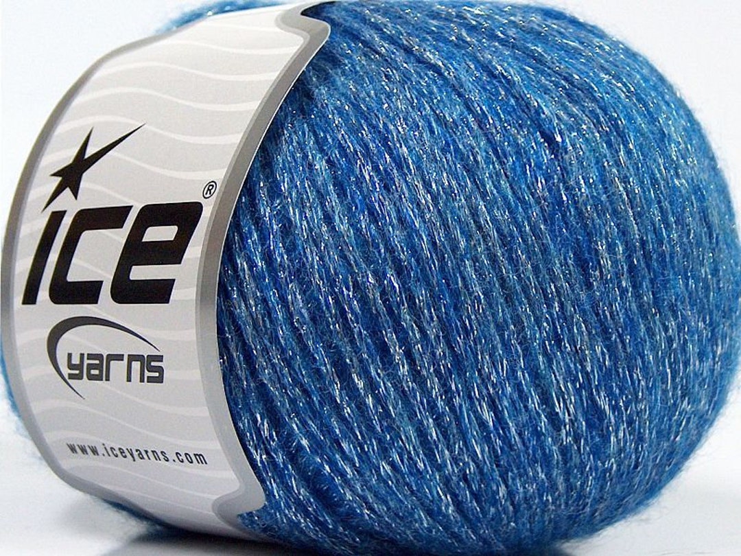 Blue Silver Night Star 67954 Ice Yarns DK Weight Metallic Chainette ...