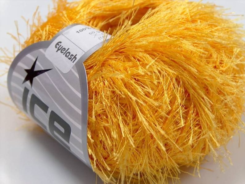Canary Yellow Eyelash Yarn Ice Gold Fun Fur 22756 | Etsy