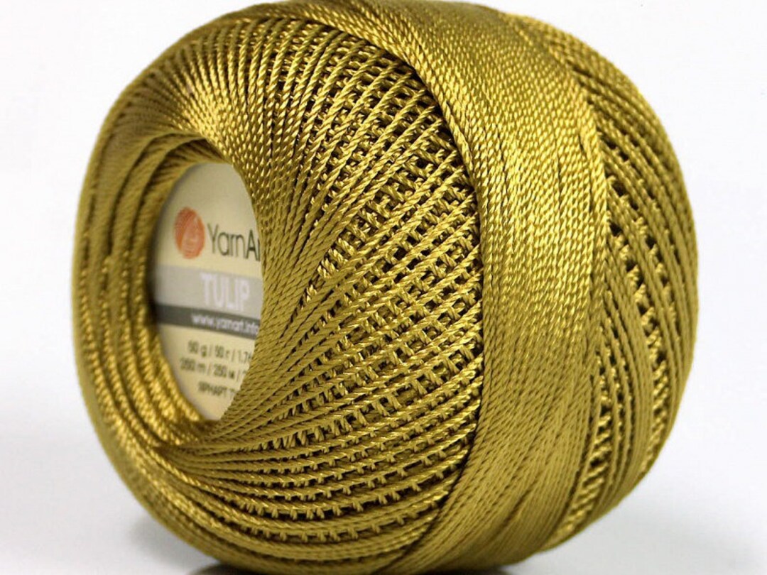 Olive Green - Yarn Art Tulip Size 10 Microfiber Thread 52262 50 Gr 273 ...