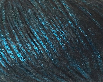 Rock Star Blue Metallic Sheen Black Soft Nylon Merino Wool | Etsy