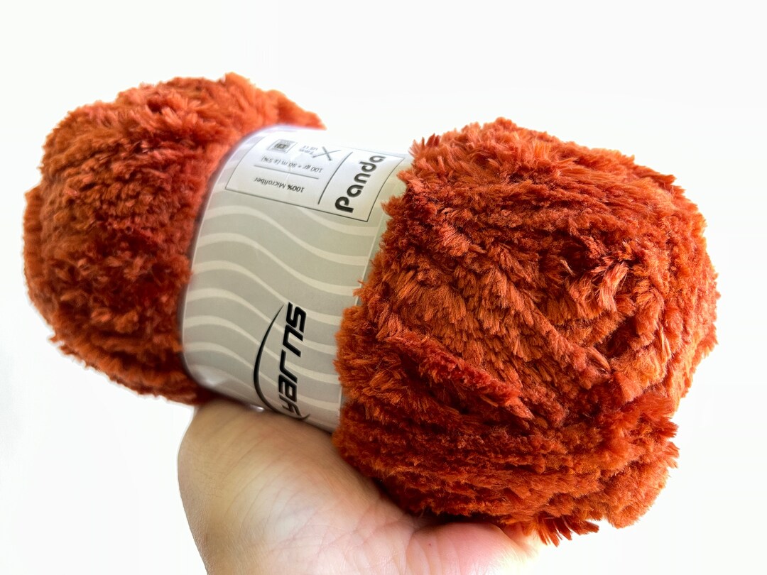 Copper Panda Fuzzy Plush Yarn 100 Gram, 87 Yards Ice 67502 Short ...