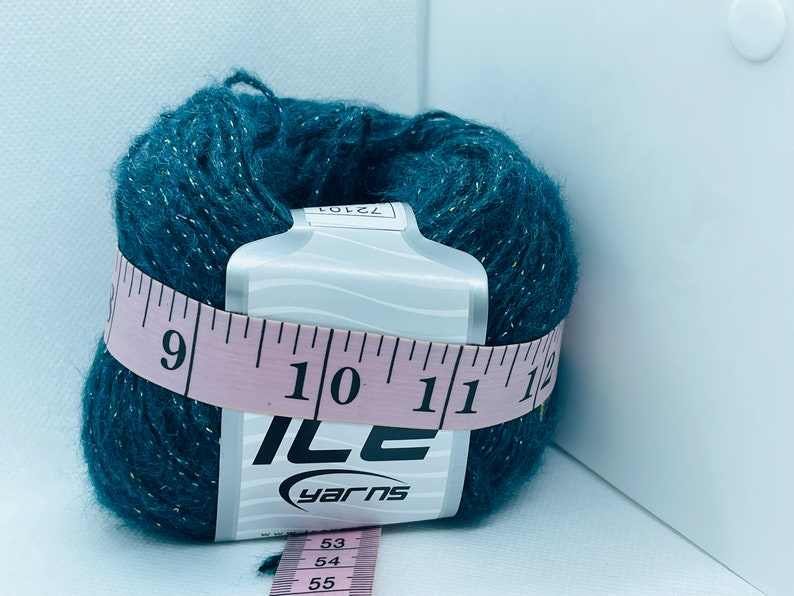 Fuzzy Teal Yarn With Iridescent Metallic Ice Yarns 72101 - Etsy