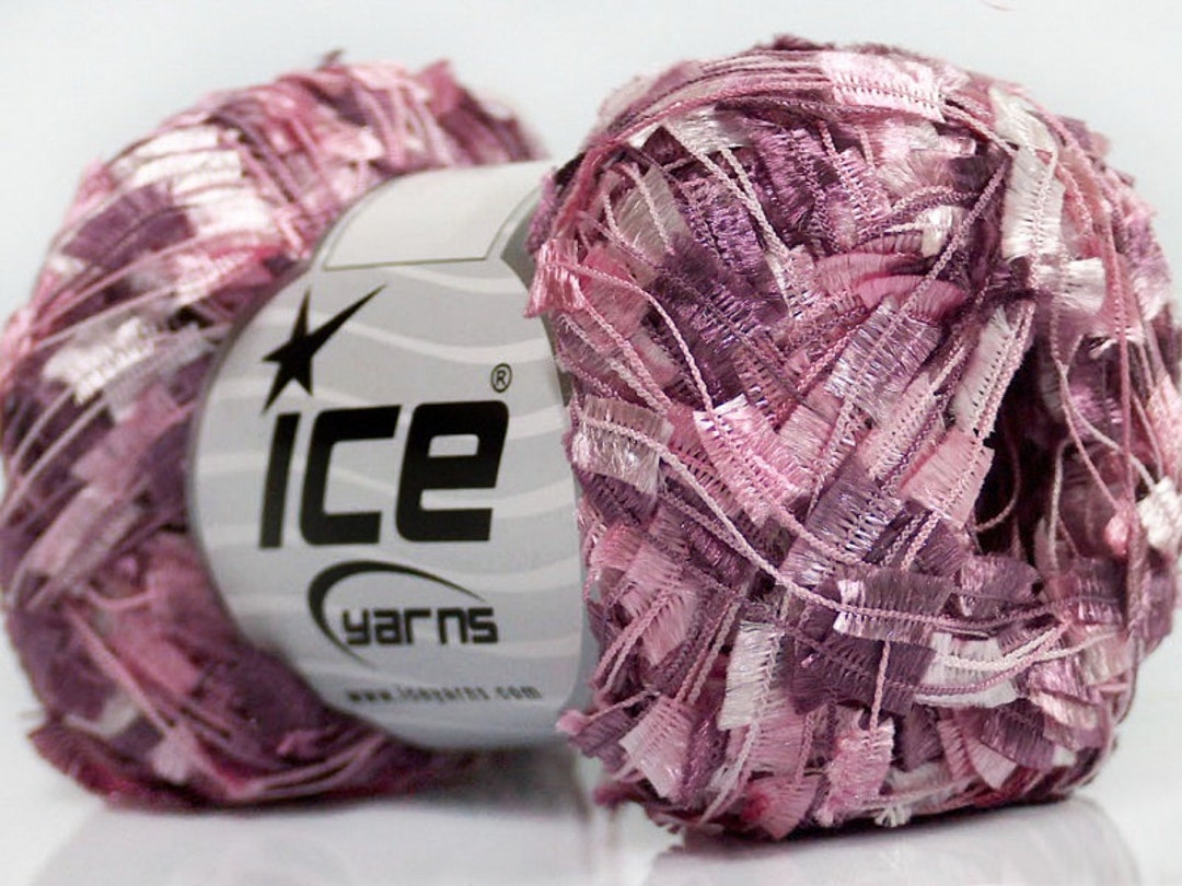 Mauve Pink Shades Butterfly Ribbon Yarn 41740 Ice Yarns Mauve, Pinks ...