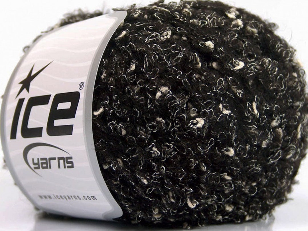 Charcoal Black White Boucle Yarn 55805 Ice Yarns Sale Luxury Premium ...