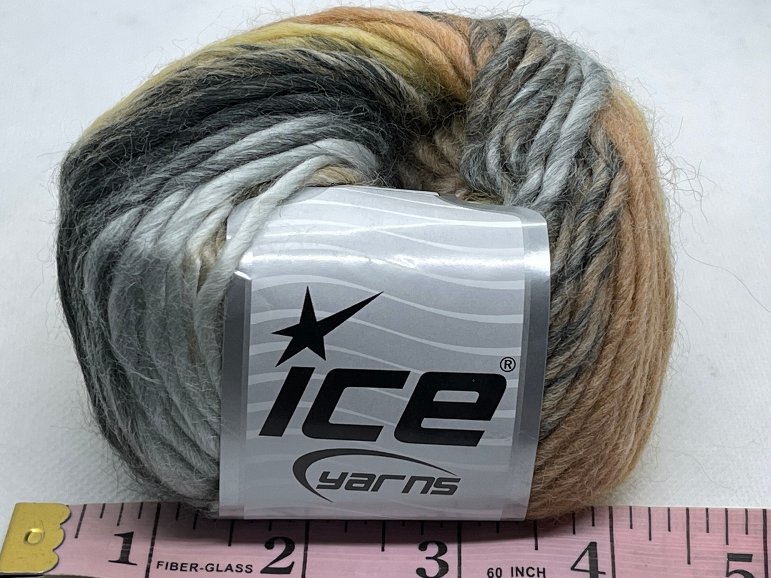 Brown, Amber, Black, White, Grey Vivid Wool Yarn 40664 Ice Yarns #4 ...