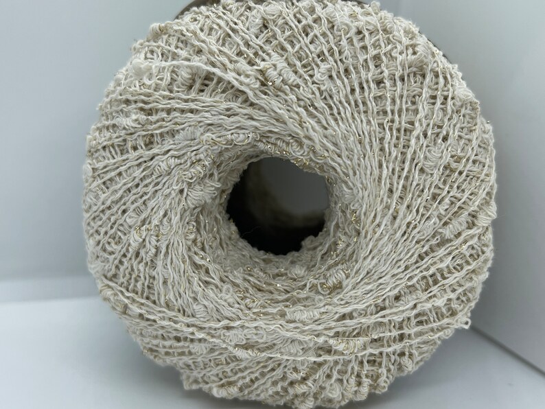 Mini Slub With Metallic #54241 Ice Yarns Cream Gold Cotton Blend String ...