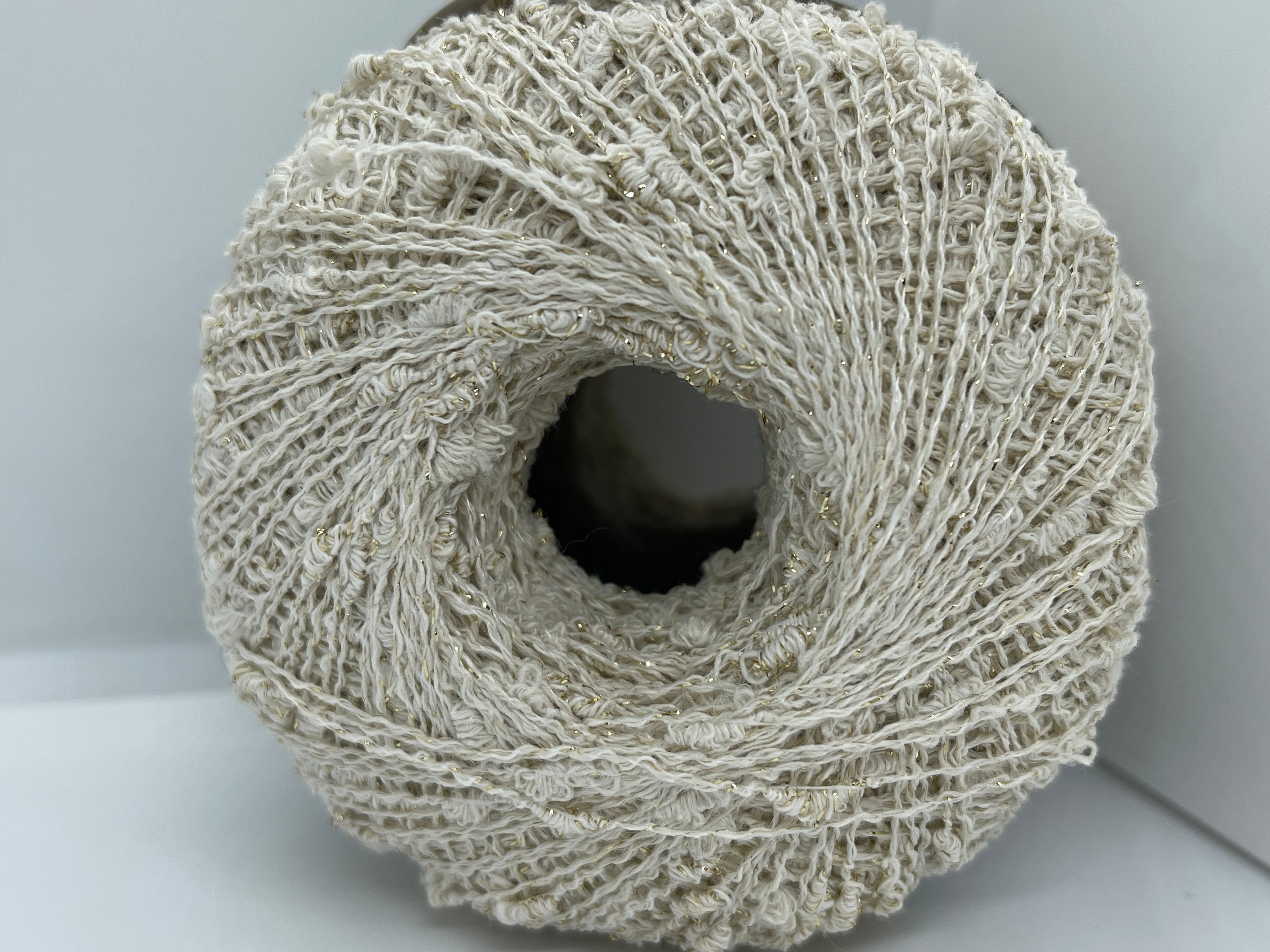 Mini Slub With Metallic #54241 Ice Yarns Cream Gold Cotton Blend String ...