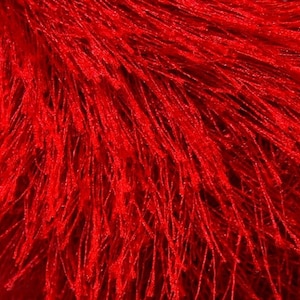 Absolutely Red Eyelash Yarn Ice Solid Red Fun Fur 22762 - 50 Gram 70 ...