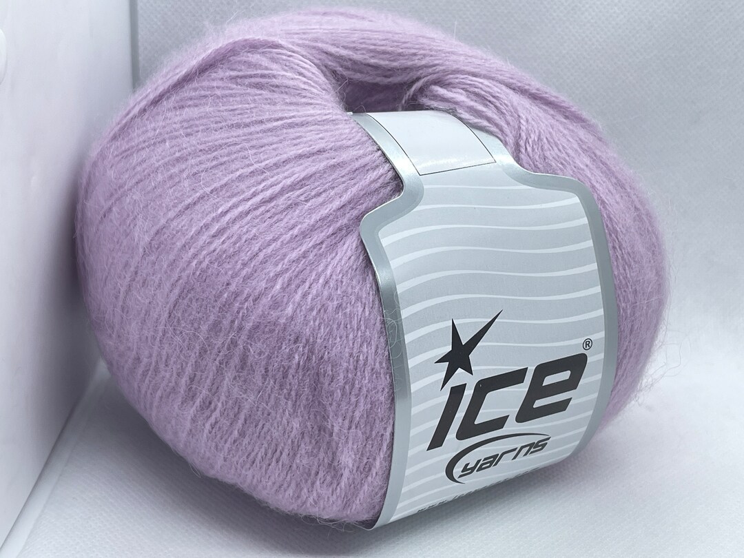 Light Lilac Angora Solid #77584 Ice Yarns Fine Weight Acrylic Angora ...