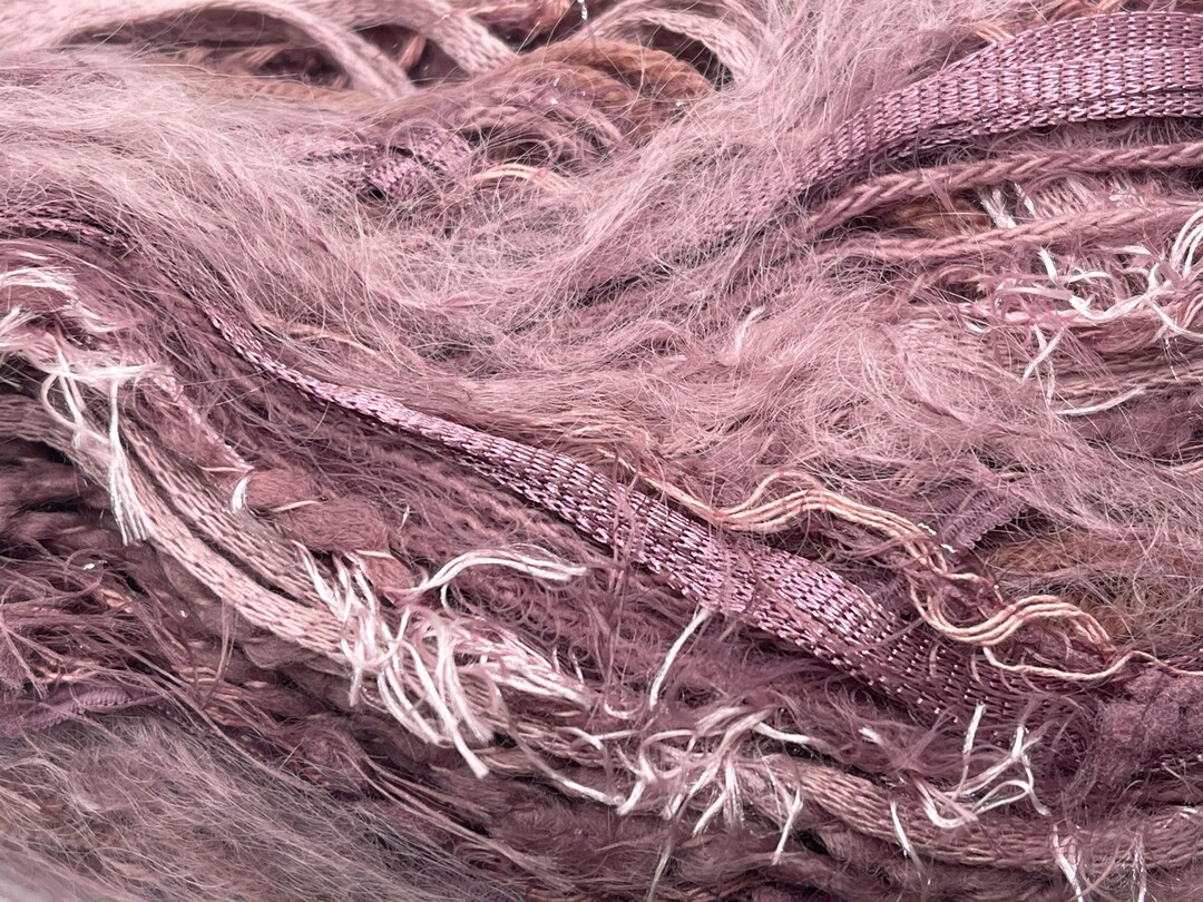 Plymouth Kaos Perplex Yarn #8 Dusty Rose Fiber-striping Thin Thick W ...