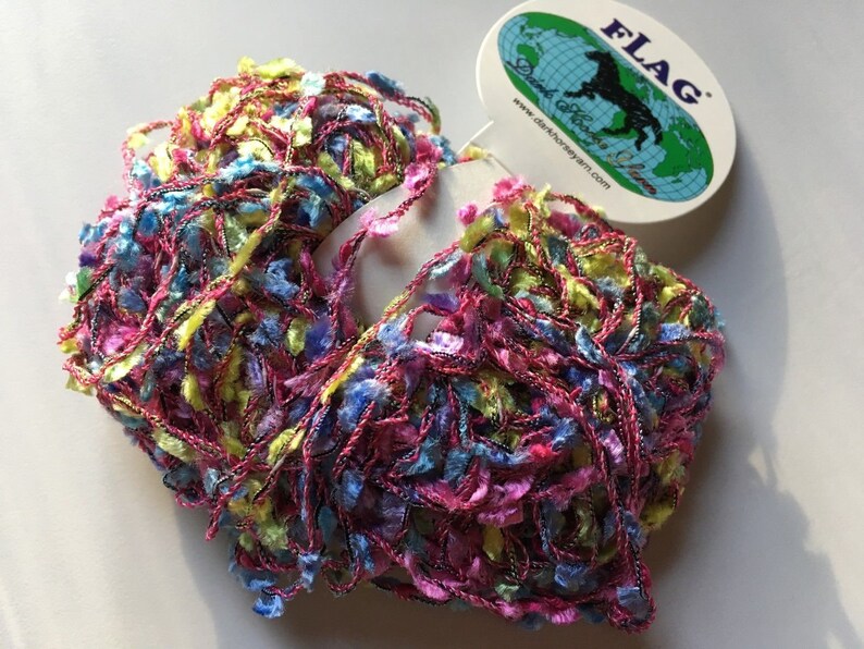 Blue, Lilac, Pink, Green Flag Yarn - Dark Horse Yarns Flag #402 May ...