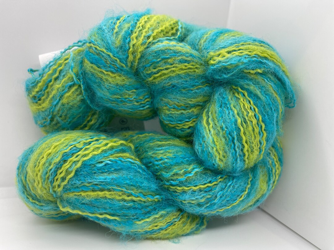 Hikoo Timidity Yarn #4 Citrus Margarita - Turquoise Blue, Lime Green ...