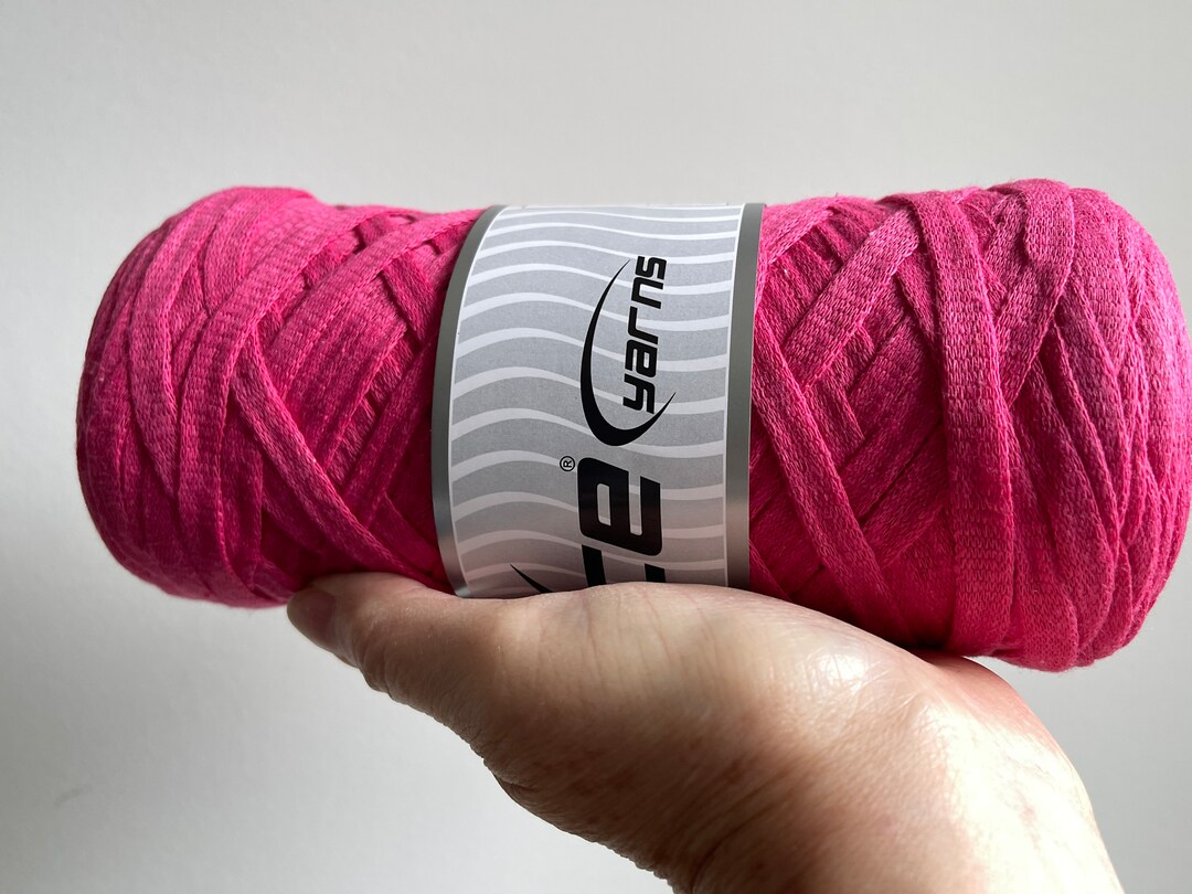Fuchsia Eco-friendly Jumbo Cotton Ribbon Yarn 60403 Ice Yarns 100% ...